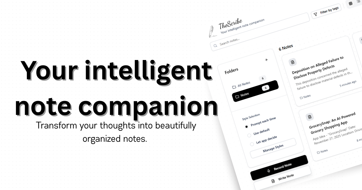 TheScribe - AI-Powered Note Taking & Transcription